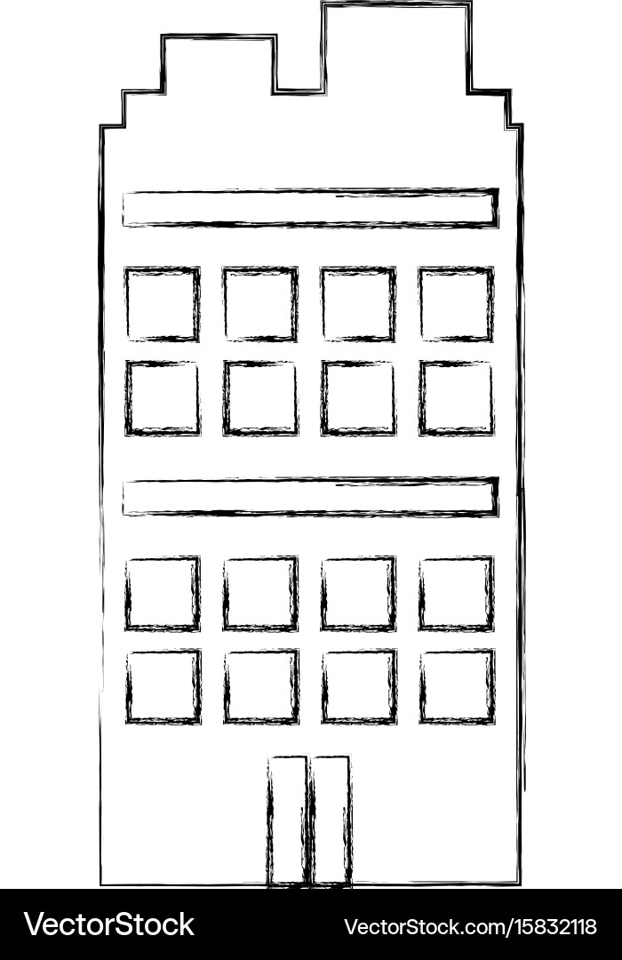 Building residential or business facade Royalty Free Vector