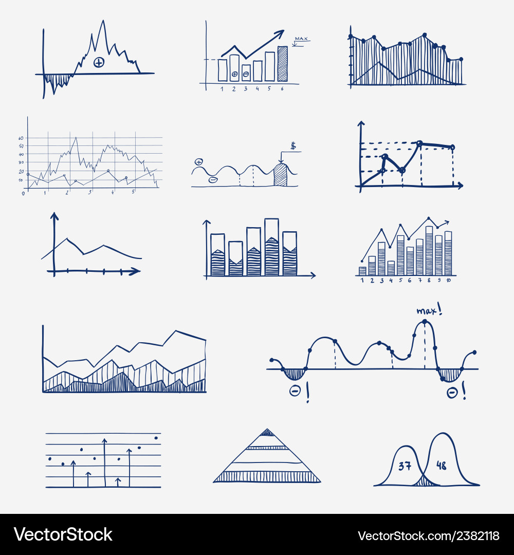 Business finance statistics infographics doodle Vector Image