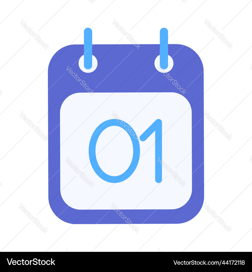 Calendar events date 1 isolated on white Vector Image