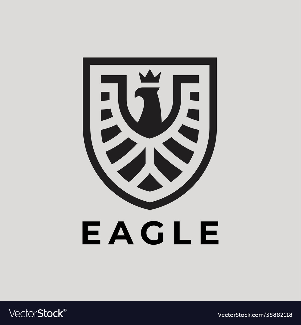 Eagle shield logo icon Royalty Free Vector Image