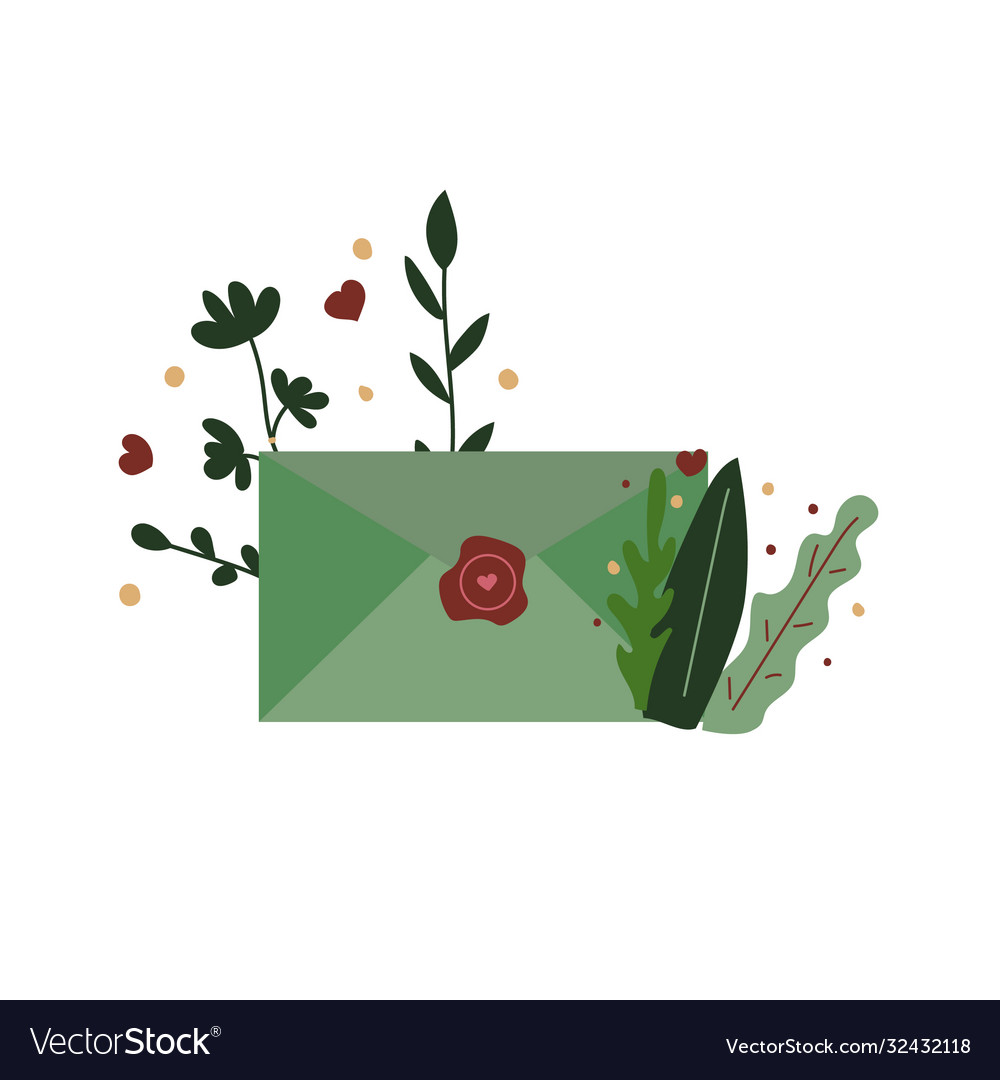 Envelopegreen Royalty Free Vector Image - VectorStock