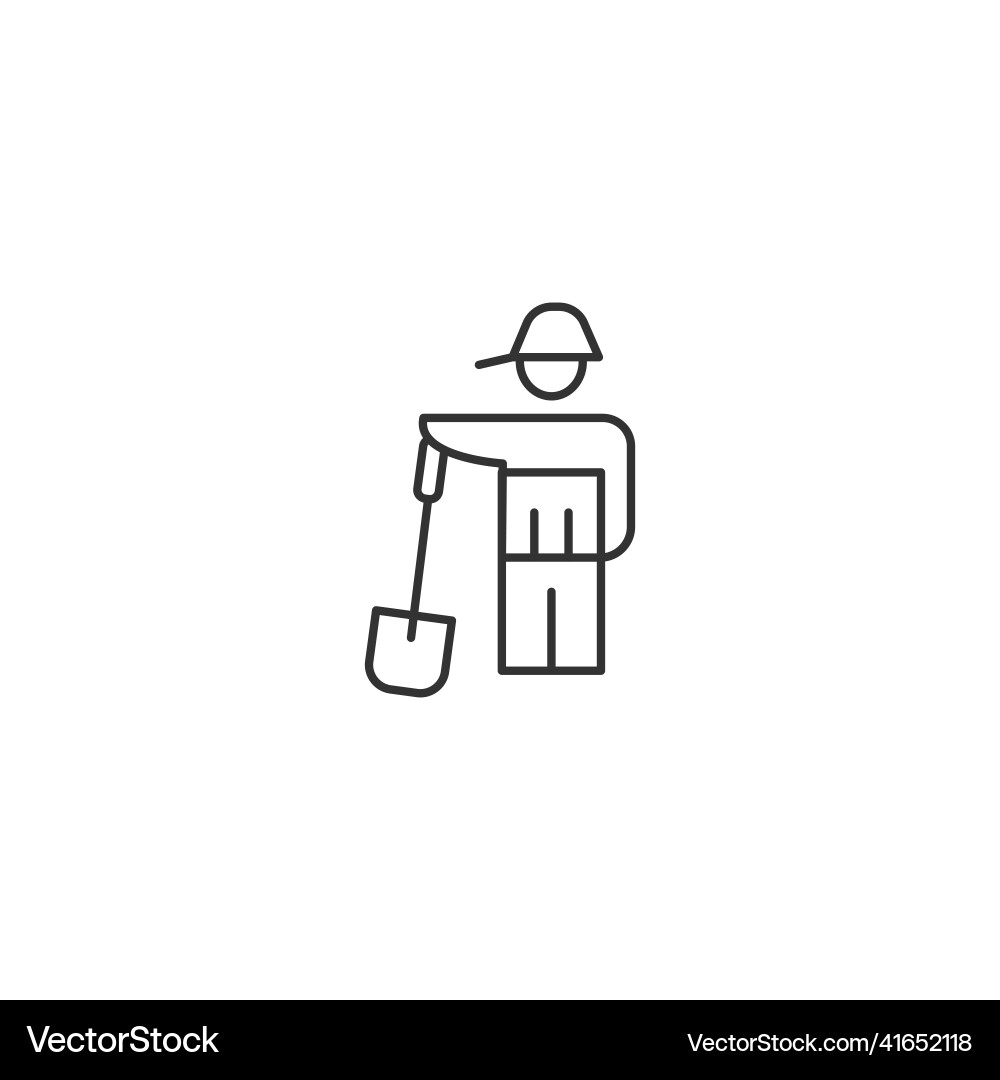 Farmer horticulture dig line icon gardening Vector Image