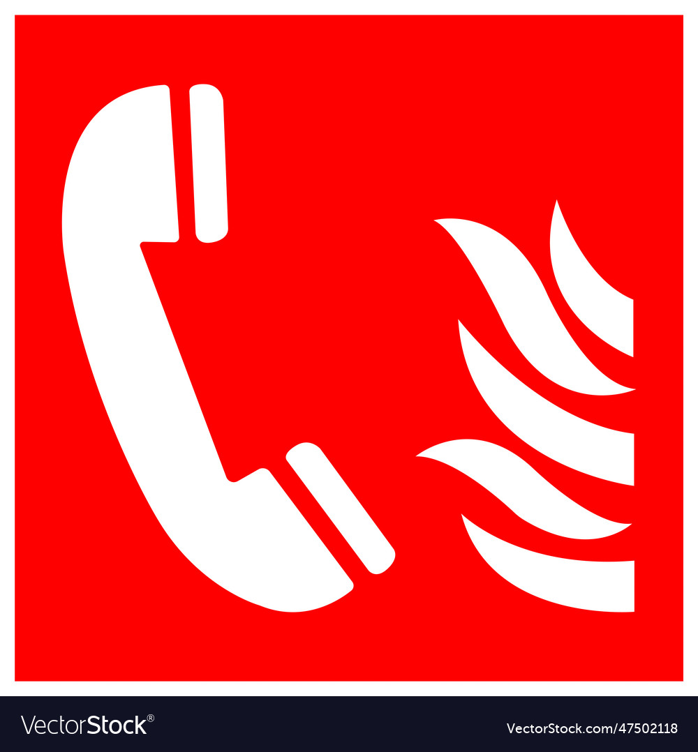 Fire emergency telephone symbol sign isolate Vector Image Fire emergency telephone symbol sign isolate Vector Image