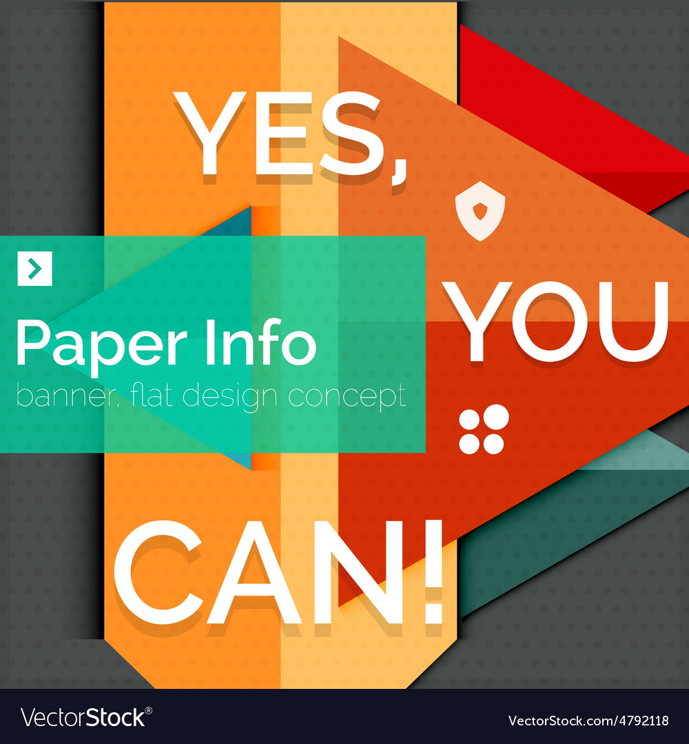 Flat design square banner with slogan Royalty Free Vector