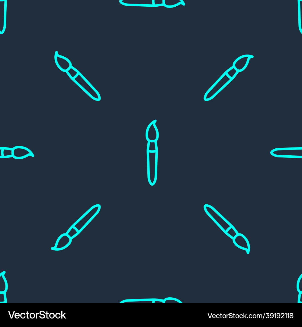 Green line paint brush icon isolated seamless Vector Image