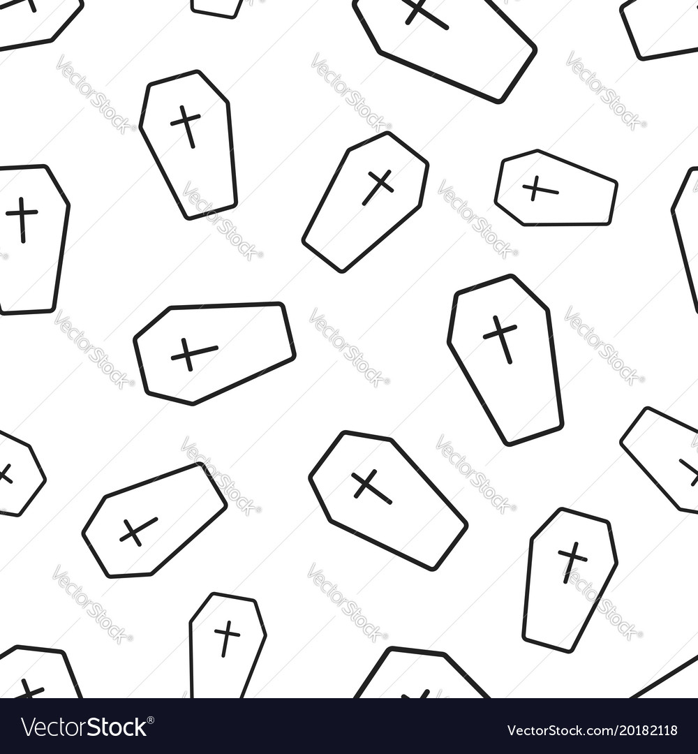 Halloween grave seamless pattern background Vector Image