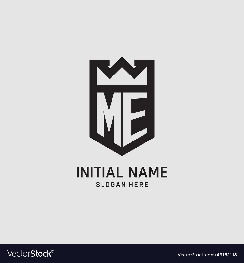 Initial me logo shield shape creative esport Vector Image