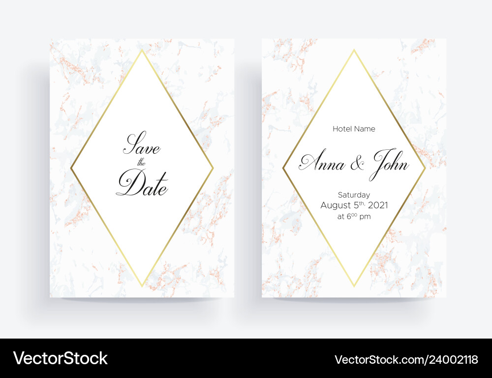 Invitation card template golden geometric design Vector Image