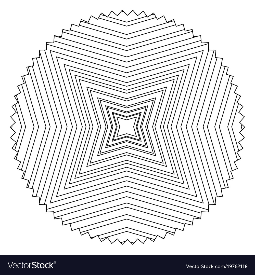 Line circle with pattern abstract shapes Vector Image