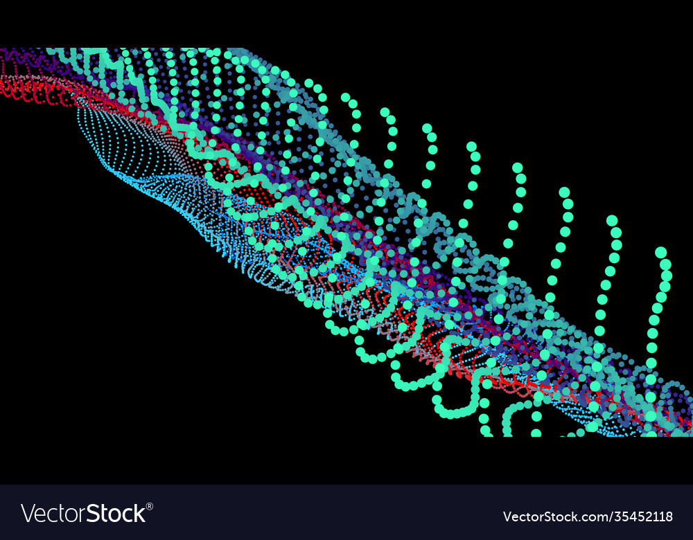 Node 3d data array dots organized to network Vector Image