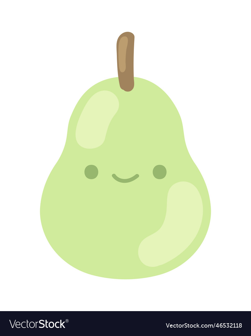 Pear kawaii fruit Royalty Free Vector Image - VectorStock