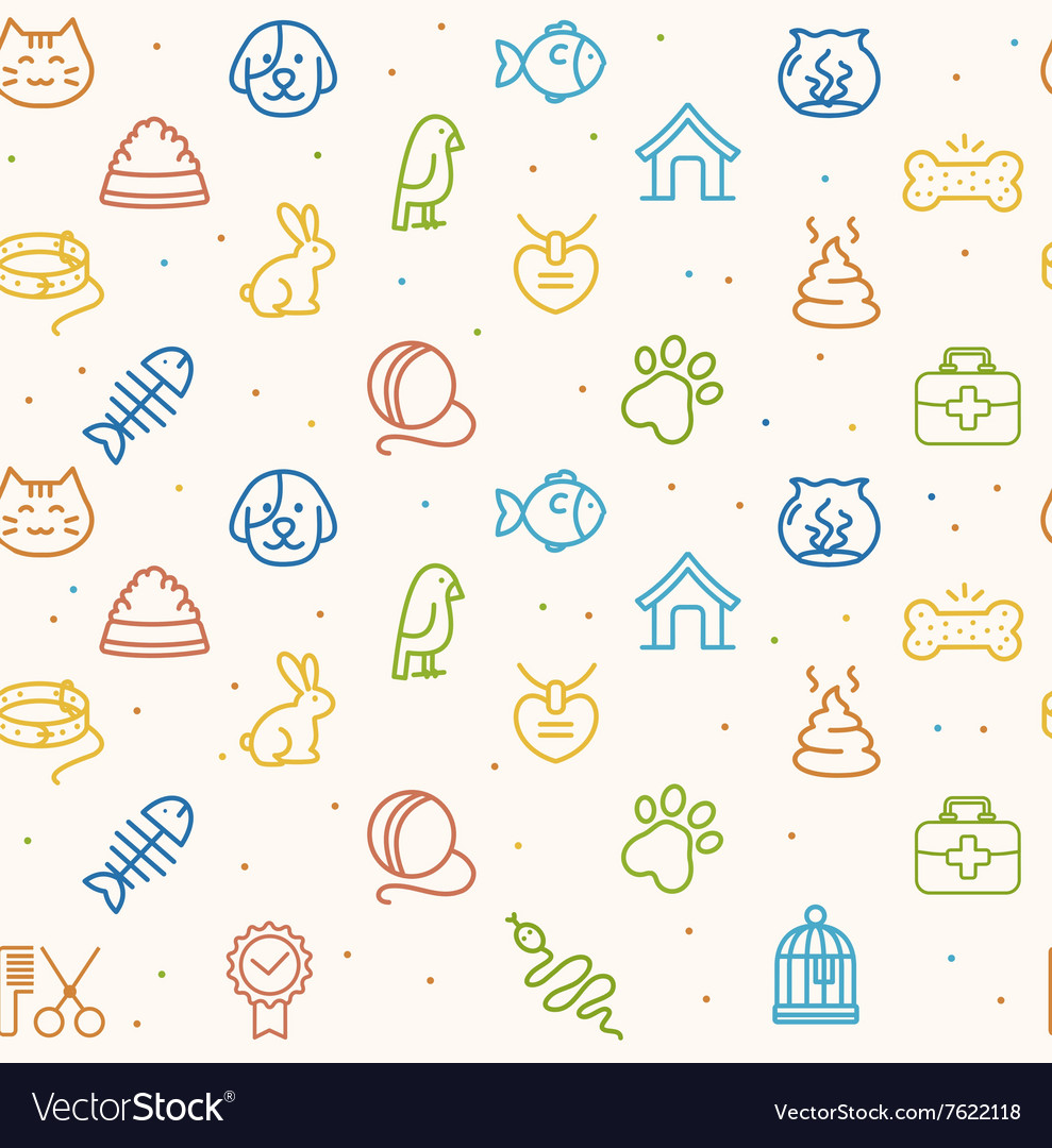 Pet seamless pattern Royalty Free Vector Image