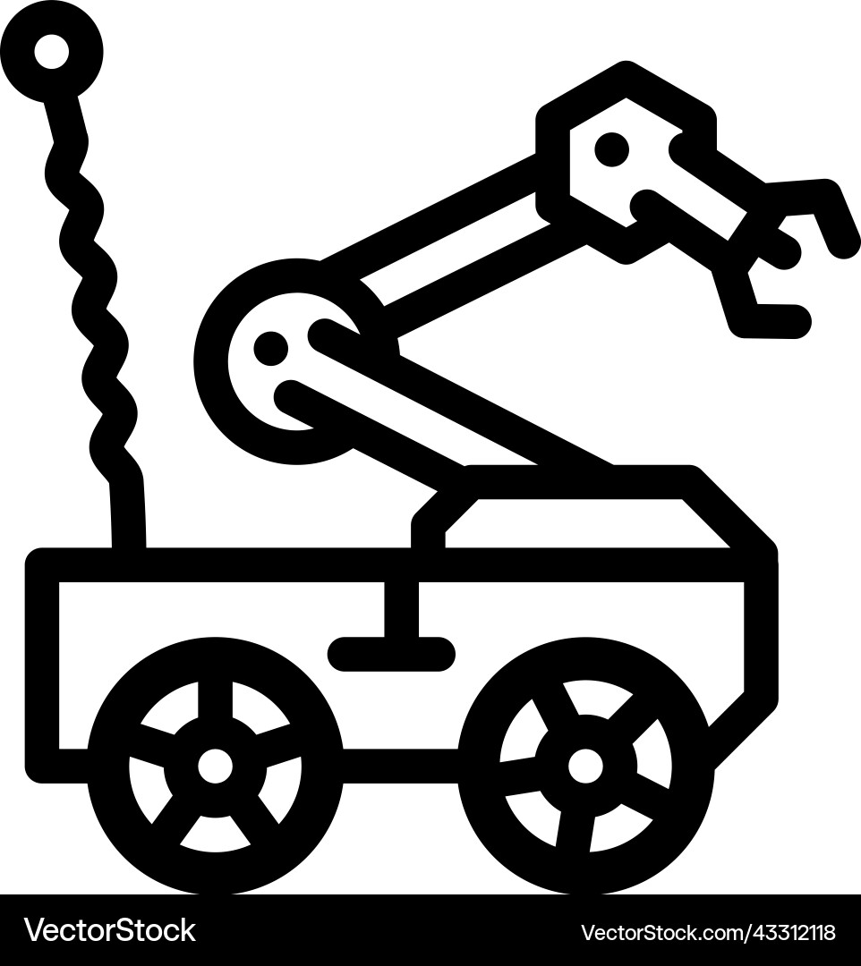 Robotics kids club line icon Royalty Free Vector Image