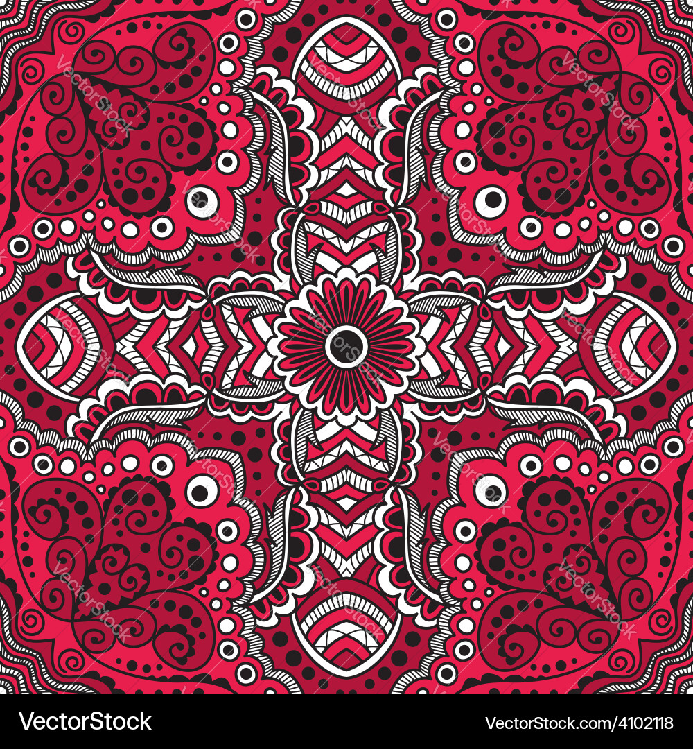 Seamless red pattern of spirals swirls Royalty Free Vector