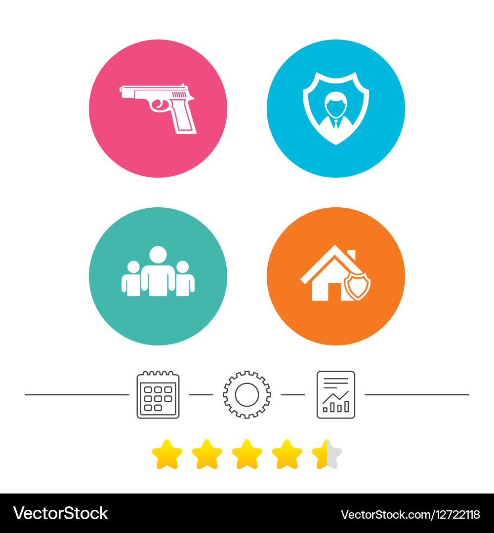 Security agency icons home shield protection Vector Image