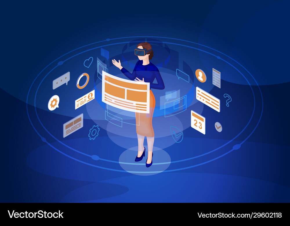 Vr isometric Royalty Free Vector Image - VectorStock