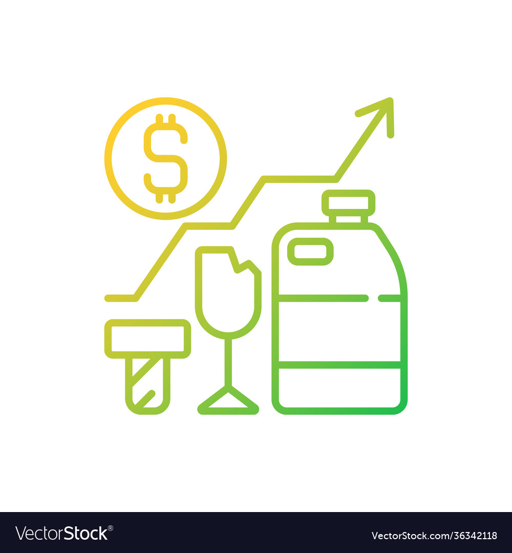 Waste analytics gradient linear icon Royalty Free Vector