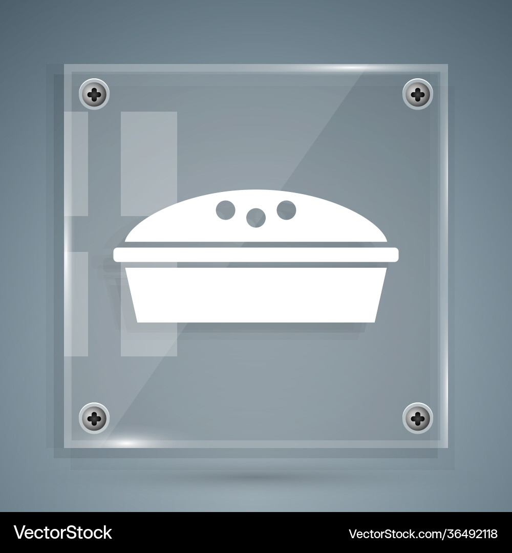 White homemade pie icon isolated on grey Vector Image