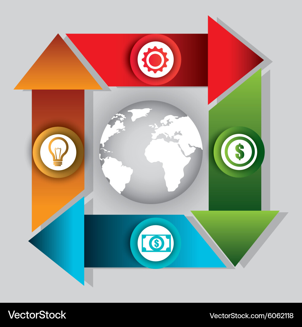 World connections and business infographic Vector Image