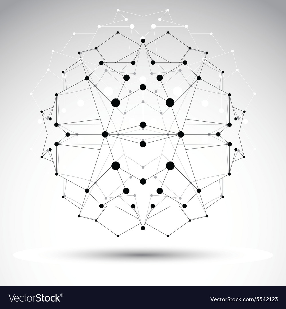 Abstract 3d Origami Polygonal Wireframe Object Vector Image