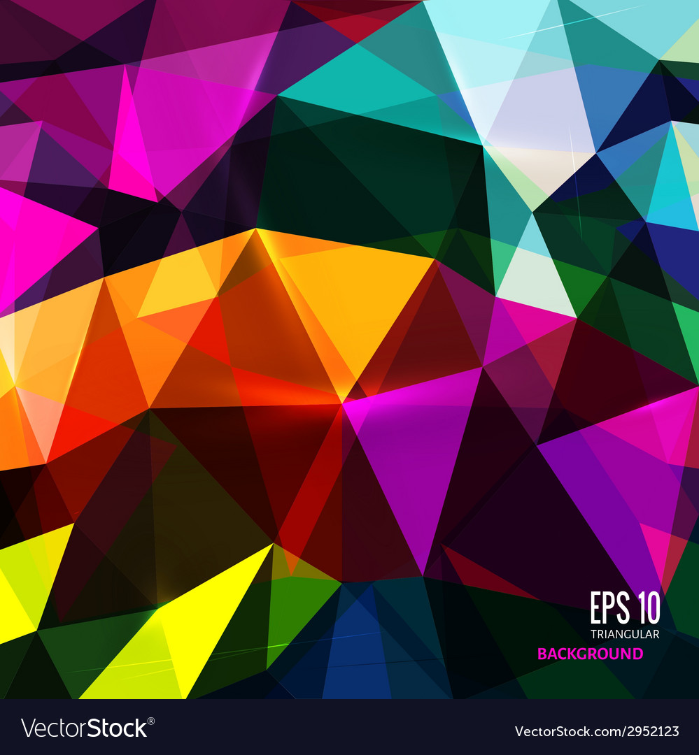 Abstract triangular background on bright colors Vector Image