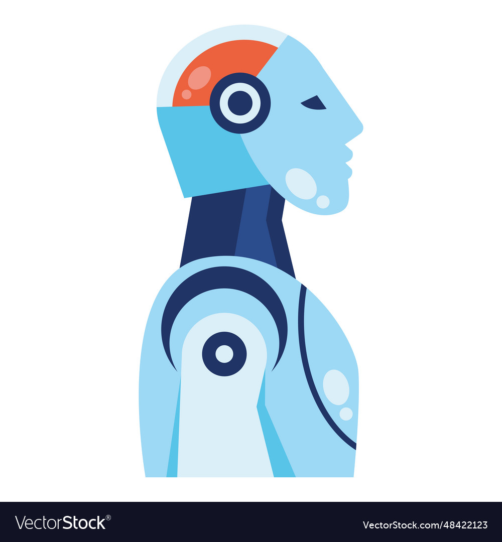 Ai robot profile Royalty Free Vector Image - VectorStock