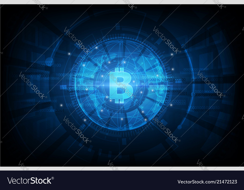 Bitcoin digital currency futuristic digital money Vector Image