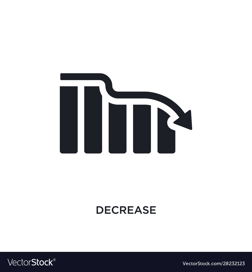 Black decrease isolated icon simple element from Vector Image