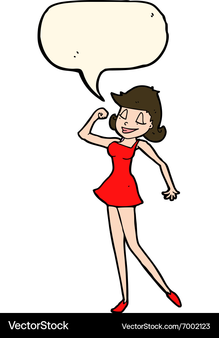 Cartoon woman with can do attitude speech Vector Image
