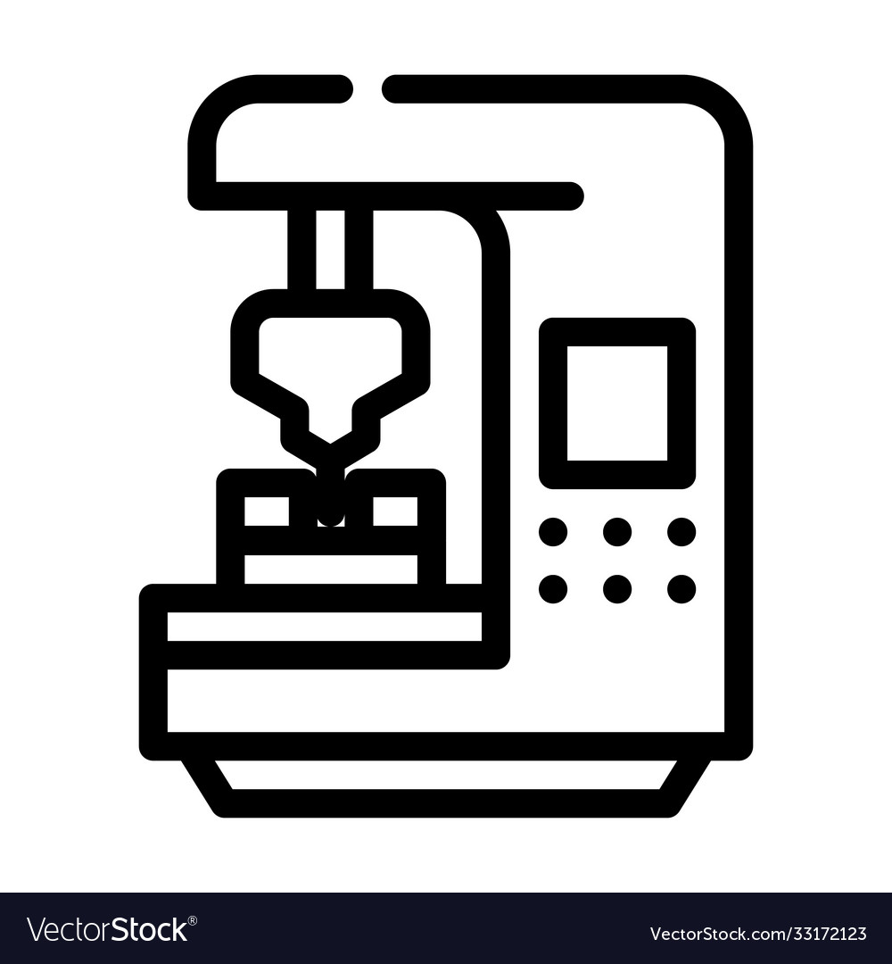 Cnc computer numerical control line icon Vector Image