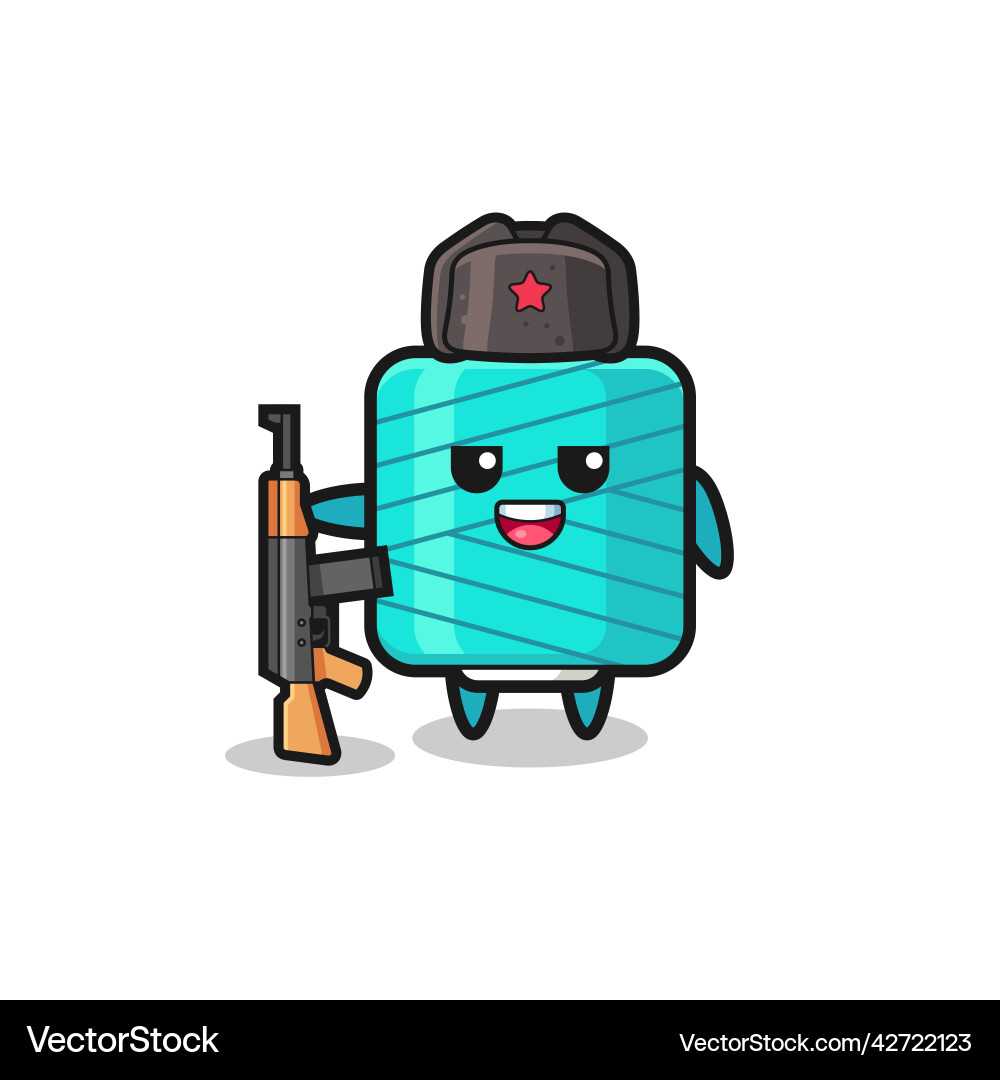 Cute yarn spool cartoon as russian army Royalty Free Vector
