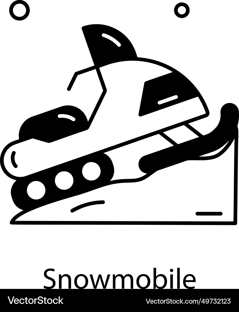 Easy to edit outline icon of snowmobile Royalty Free Vector