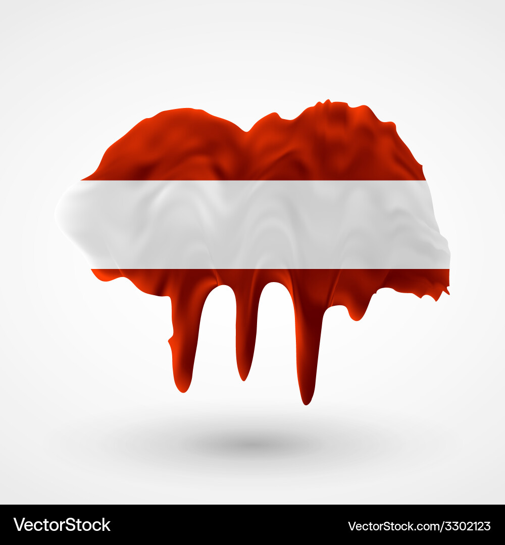 Flag of austria painted colors Royalty Free Vector Image