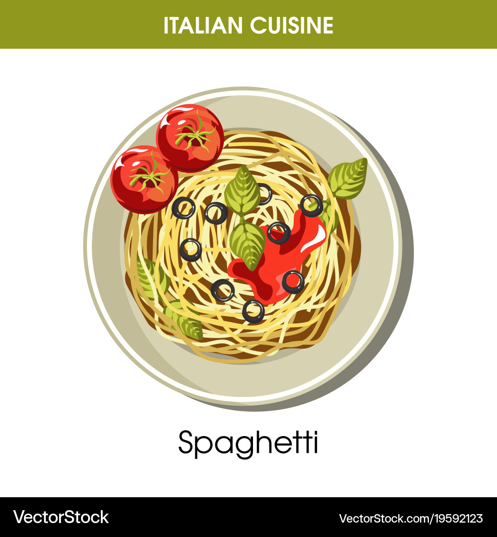 Italian cuisine spaghetti pasta icon Royalty Free Vector