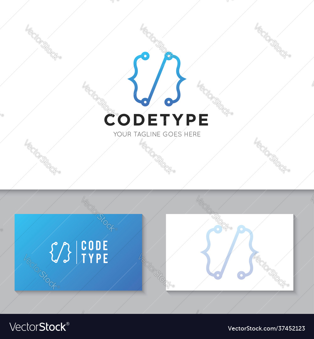 Modern code logo and icon design template Vector Image