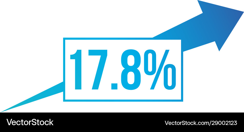 Percent up arrow icon percentage growth Royalty Free Vector