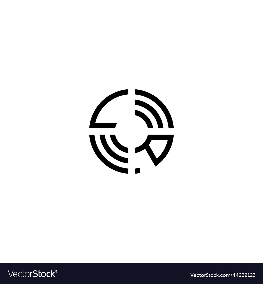 Pl circle line logo initial concept with high Vector Image