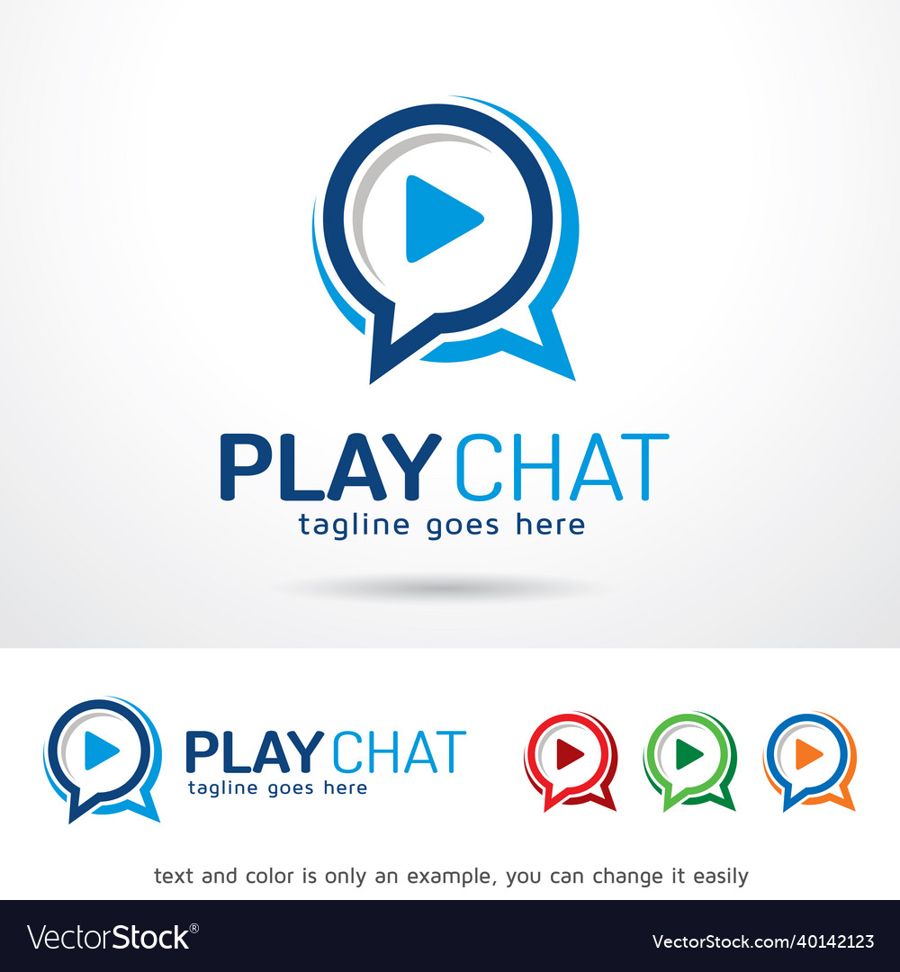 Play chat logo template Royalty Free Vector Image