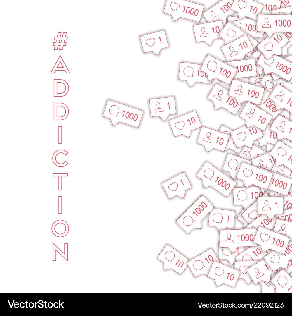 Social media icons addiction Royalty Free Vector Image