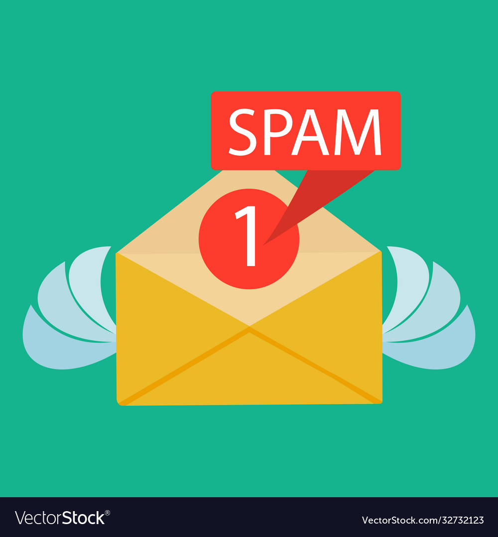 Spam data concept attention message Royalty Free Vector