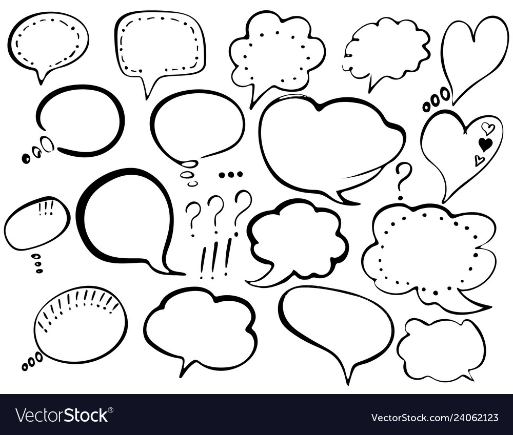 Speech bubble hand-drawn painted bubbles Vector Image