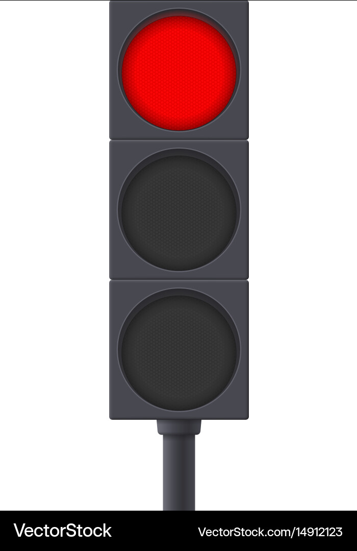 Traffic light red light Royalty Free Vector Image