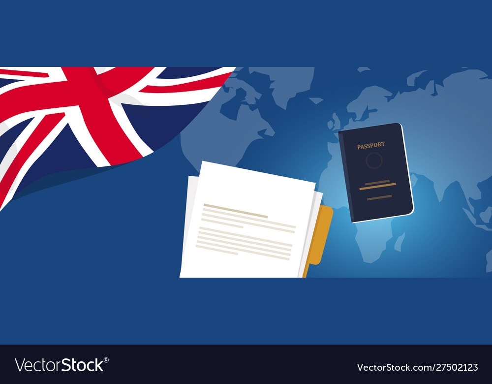 Visa application document or work student permit Vector Image