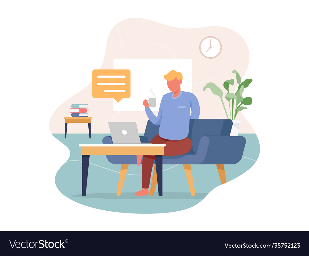 Work from home concept Royalty Free Vector Image