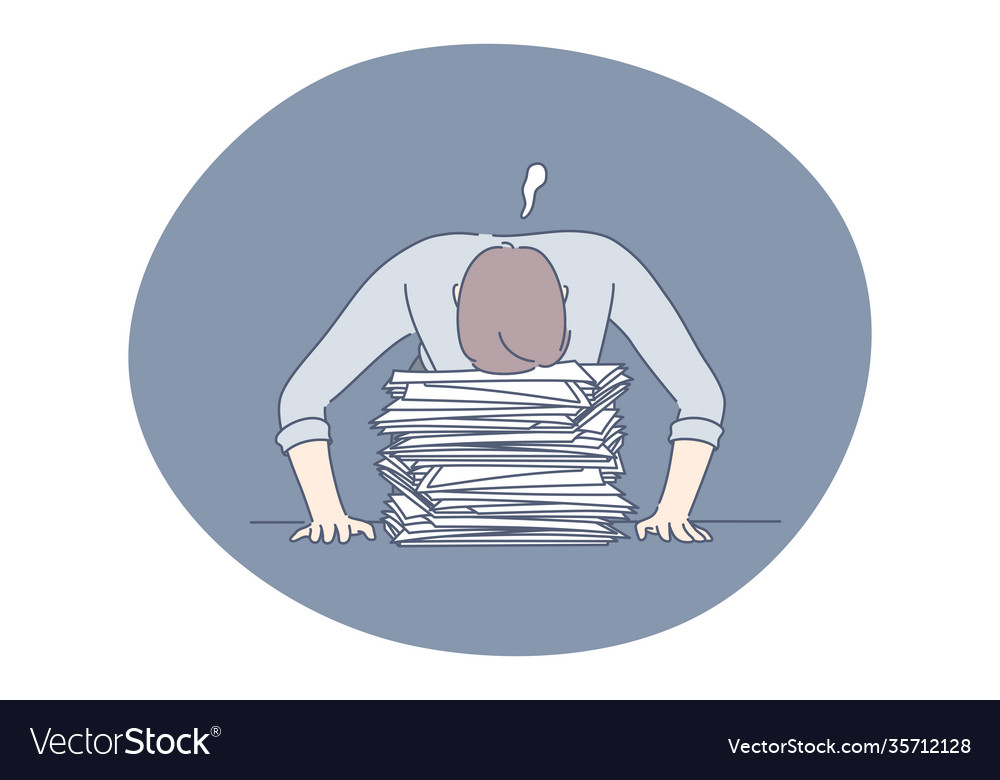 Burnout overload overwork concept Royalty Free Vector Image