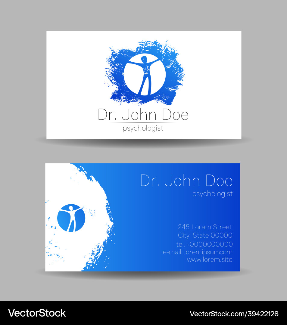 Business visit card human head modern logo Vector Image