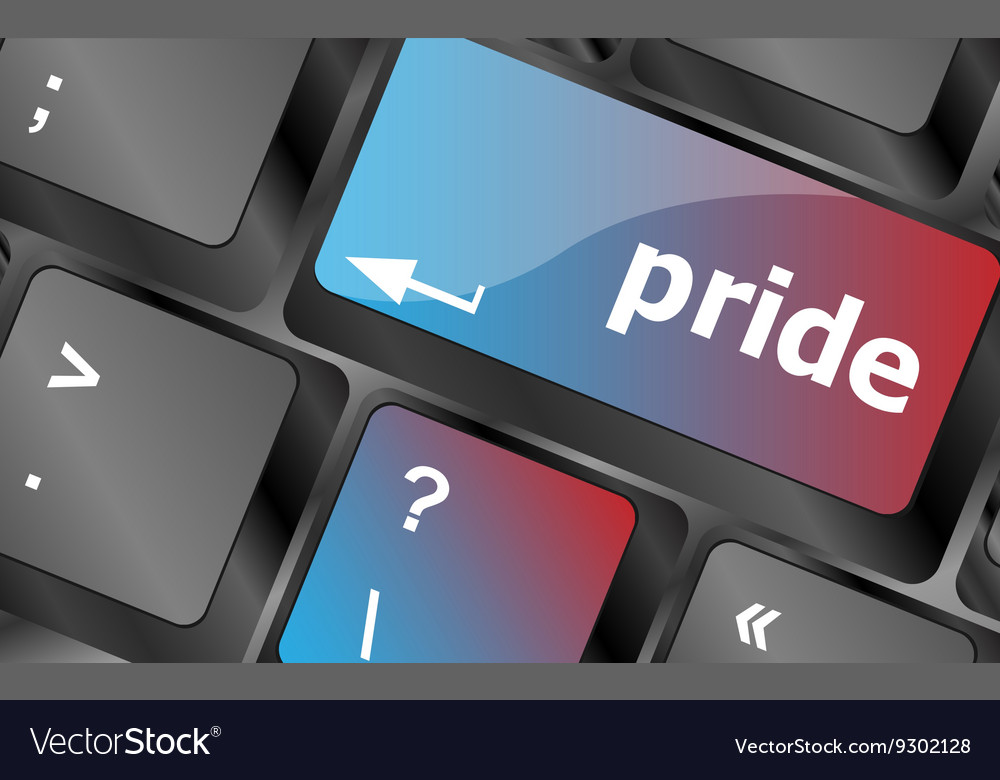 Computer keyboard key with pride word Royalty Free Vector
