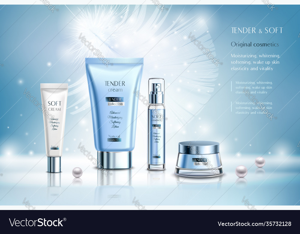 Cosmetics ad composition Royalty Free Vector Image