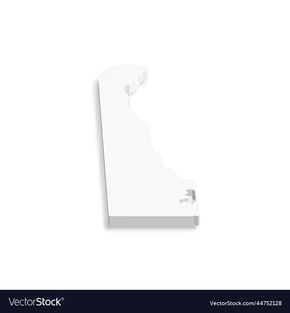 Delaware us state 3d map Royalty Free Vector Image