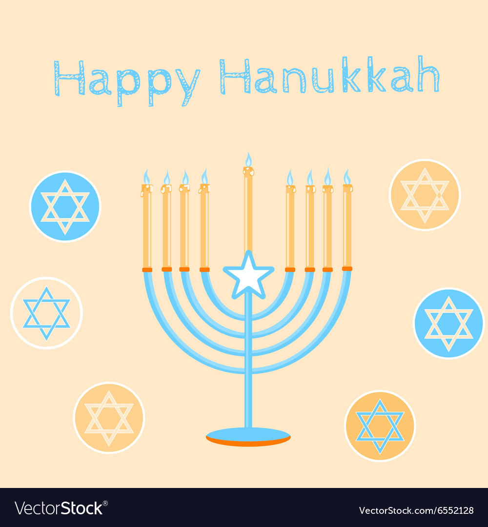 Jewish holiday happy hanukkah card design Vector Image